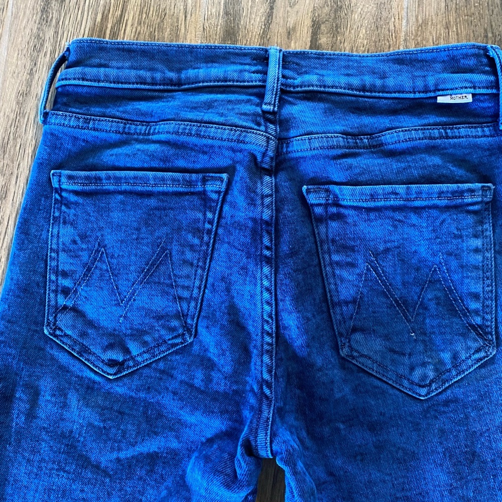 Mother The Rascal Ankle Fray Deep Ultra Marine Size 26 - Gem